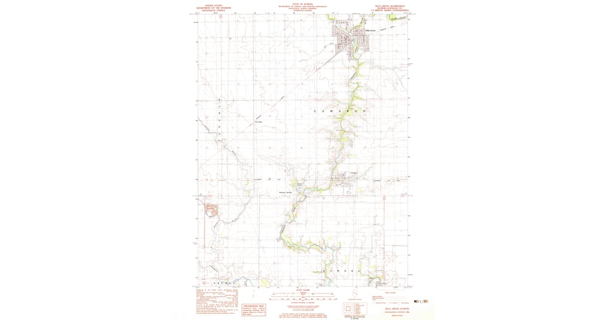1982 Map of Villa Grove, IL — High-Res | Pastmaps
