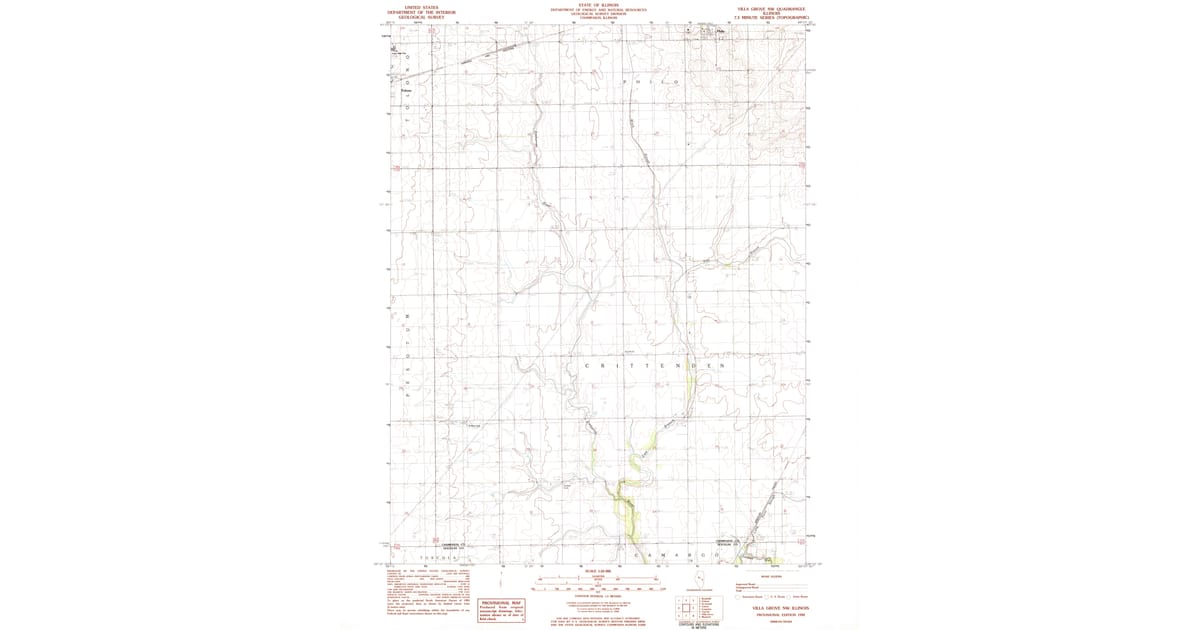 1982 Map of Villa Grove NW, Champaign County, IL — High-Res | Pastmaps