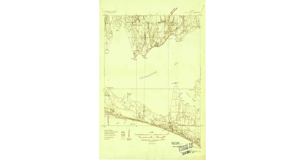 Old Maps of Miramar Beach, FL for Academic Research | Pastmaps