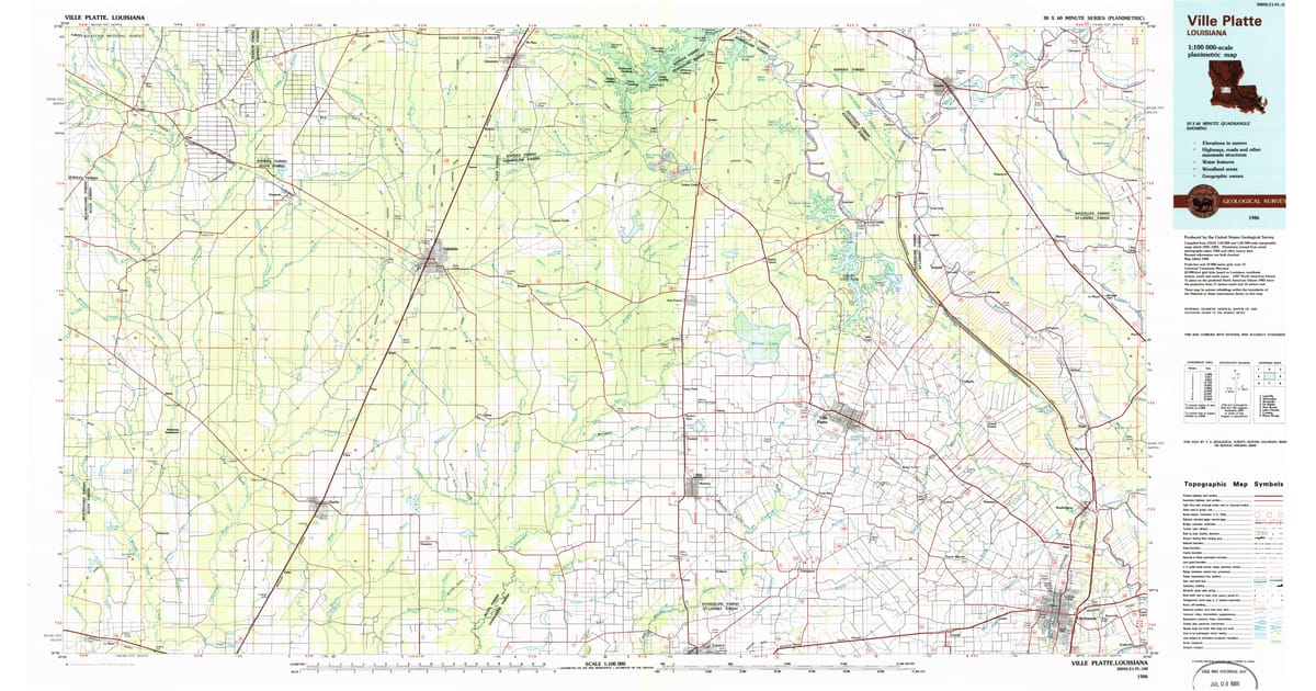 1980s Maps of Bunkie, LA | Pastmaps