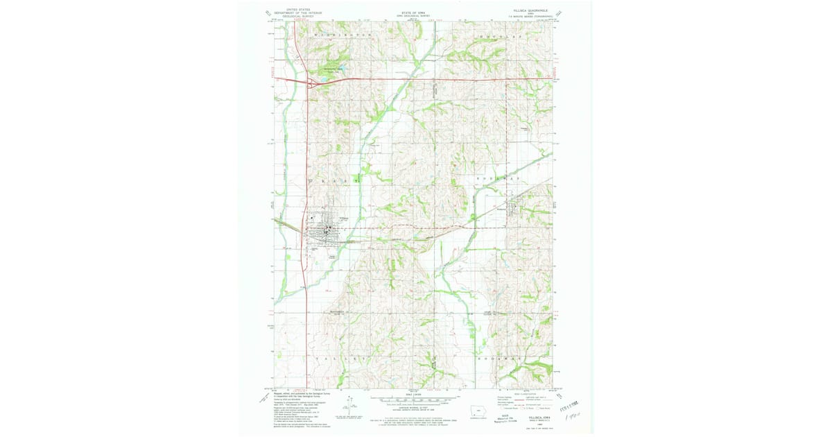 1980 Map of Villisca, IA — High-Res | Pastmaps
