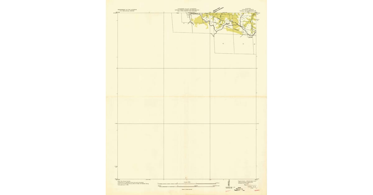 1936 Map of Vina, AL — High-Res | Pastmaps