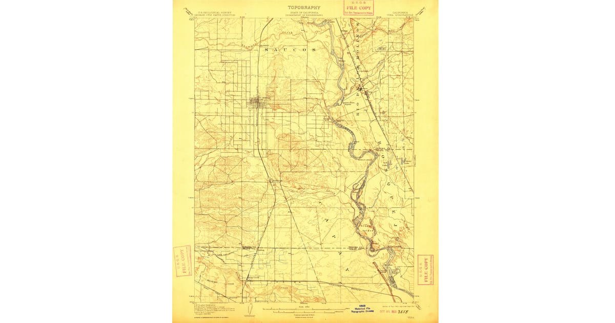 1904 Map of Vina, CA — High-Res, 1911 Print | Pastmaps