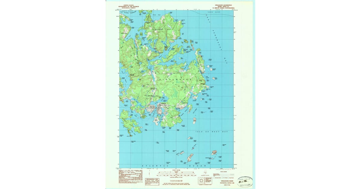 1982 Map of Vinalhaven, Knox County, ME — High-Res | Pastmaps