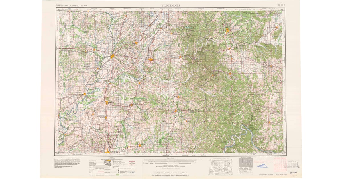 1958 Map of Vincennes, IN — High-Res | Pastmaps