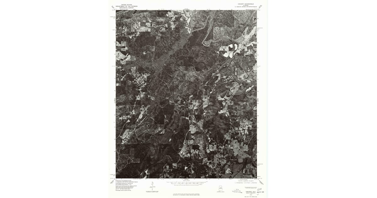 1975 Map of Vincent, AL — High-Res | Pastmaps