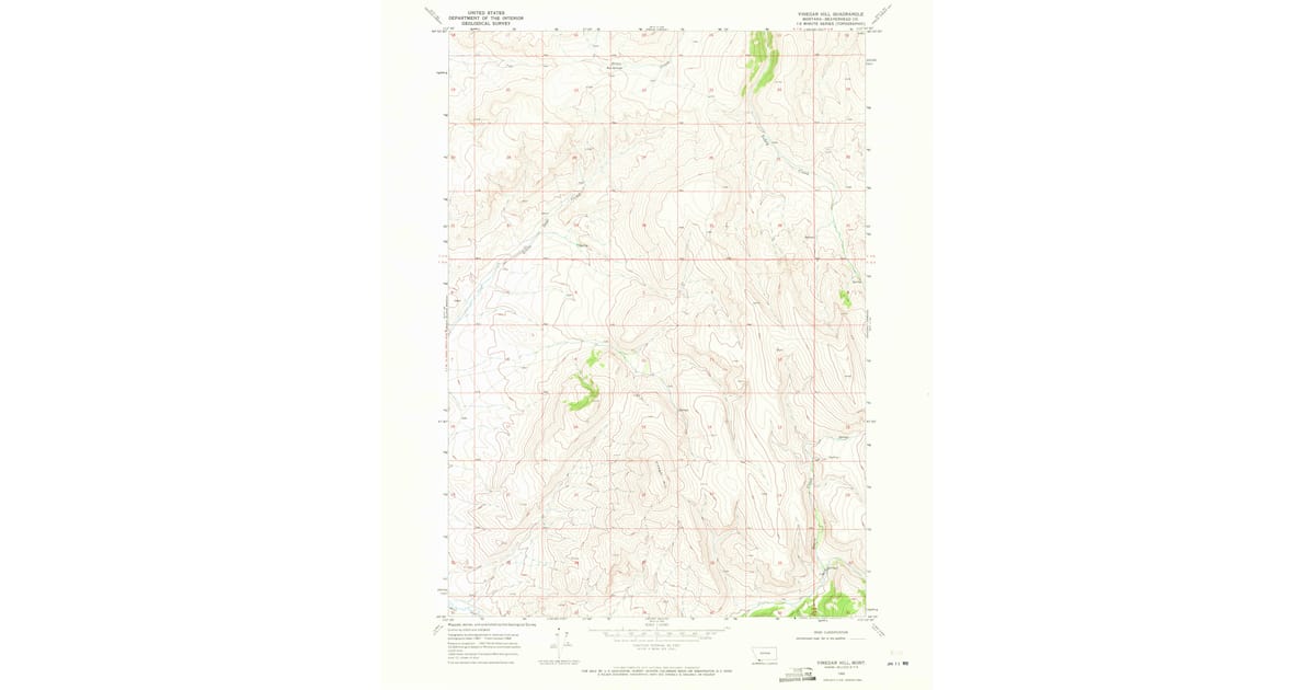 1968 Map of Vinegar Hill, Beaverhead County, MT — High-Res | Pastmaps