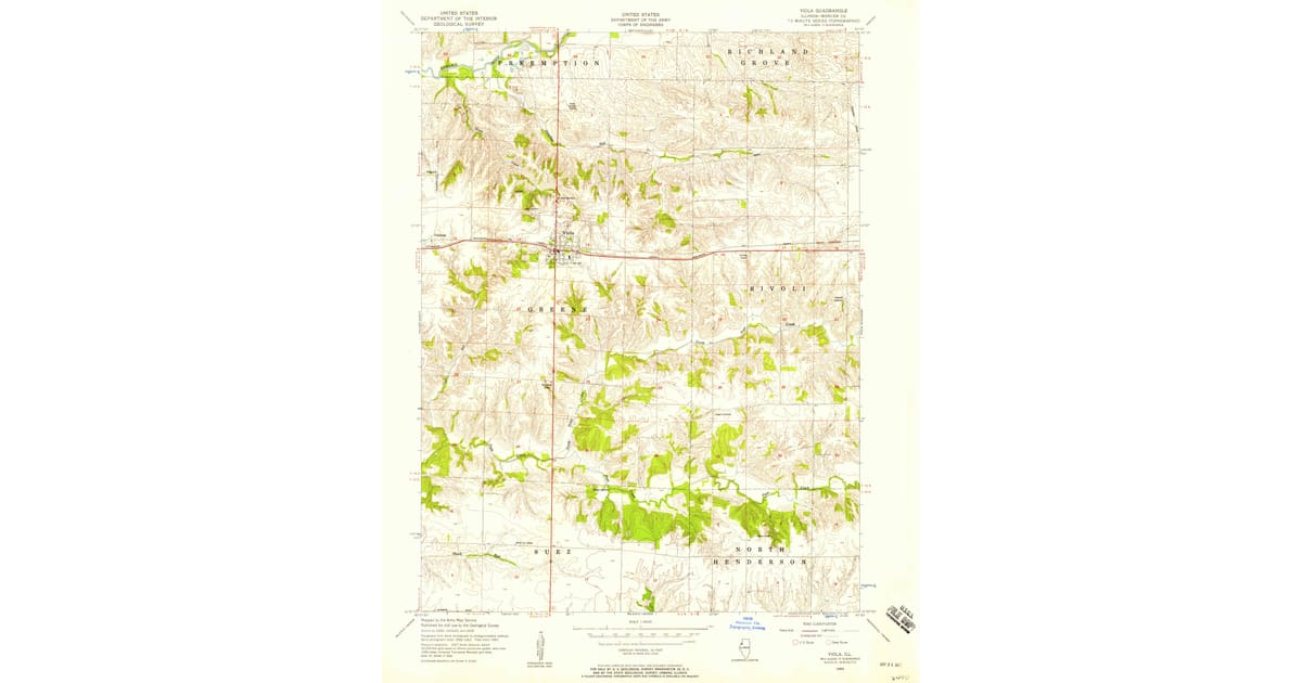 1953 Map of Viola, IL — High-Res | Pastmaps