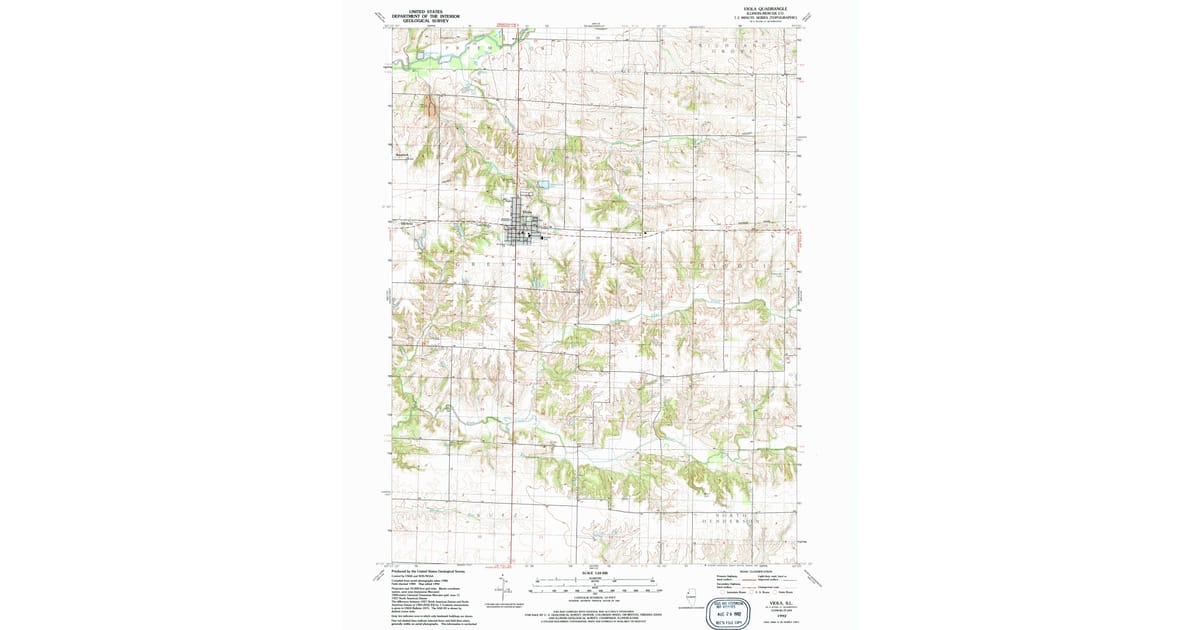1992 Map of Viola, IL — High-Res | Pastmaps