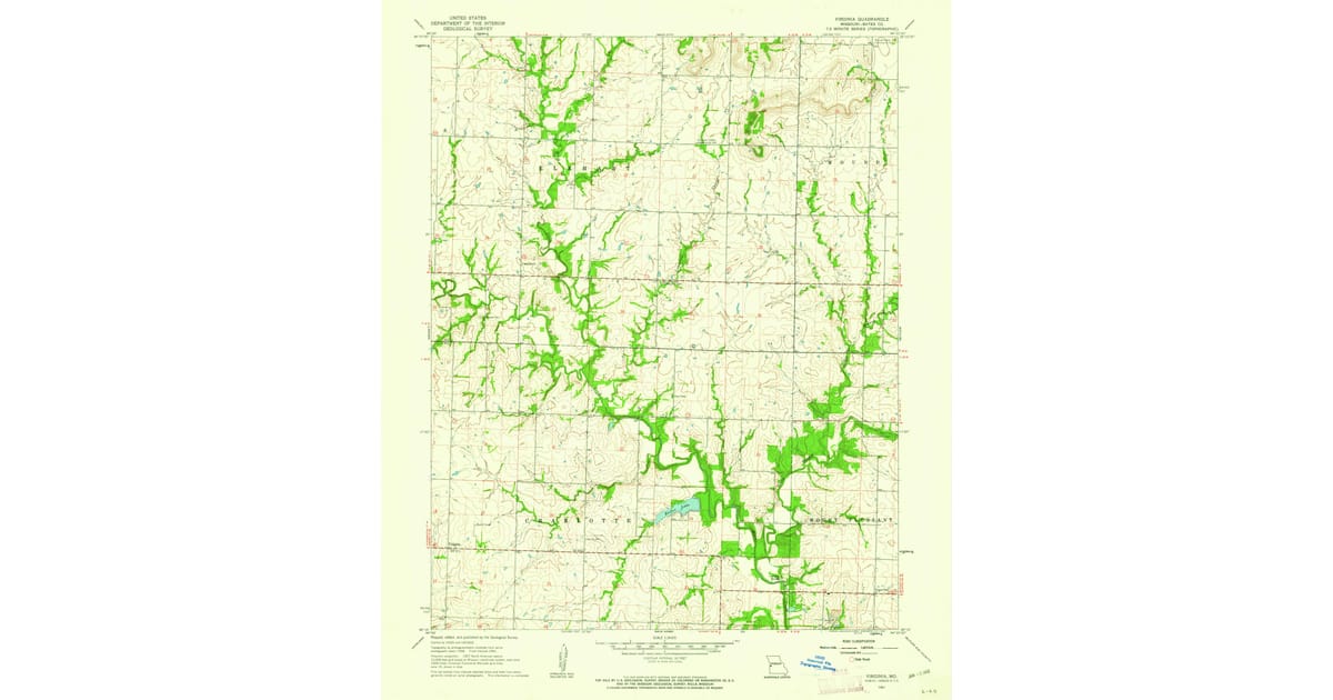 1961 Map of Virginia, Bates County, MO — High-Res | Pastmaps