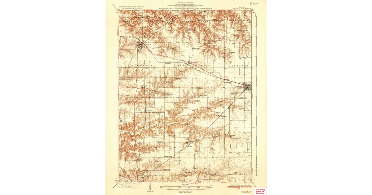 1936 Map of Virginia, IL — High-Res | Pastmaps