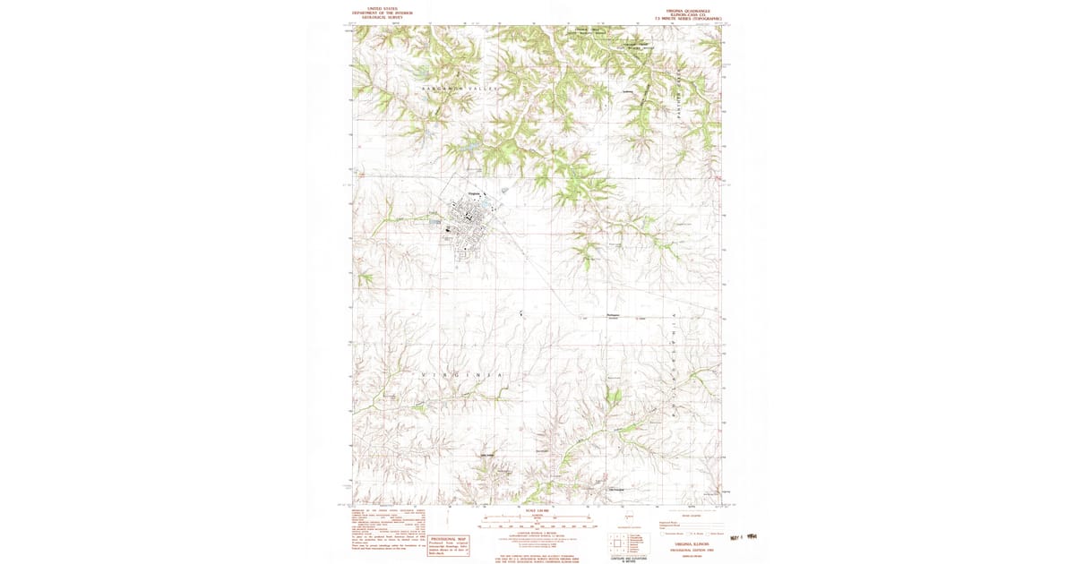 1983 Map of Virginia, IL — High-Res | Pastmaps