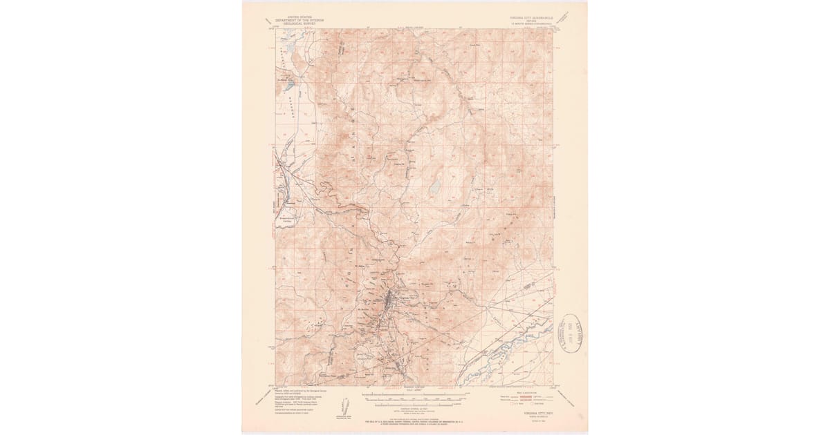 1952 Map of Virginia City, NV — High-Res, 1952 Print #2 | Pastmaps