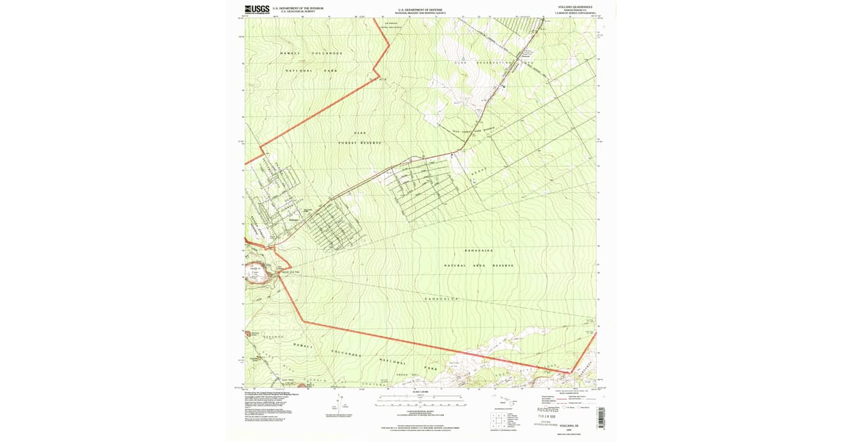 1997 Map of Volcano, HI — High-Res | Pastmaps