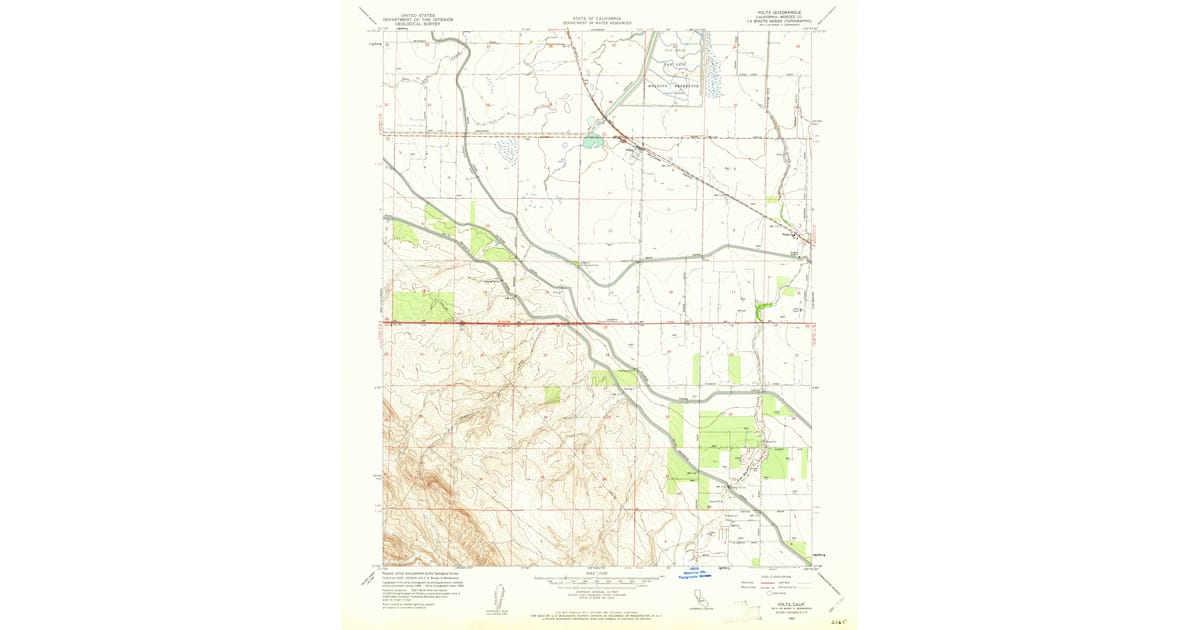 1960 Map of Volta, CA — High-Res | Pastmaps