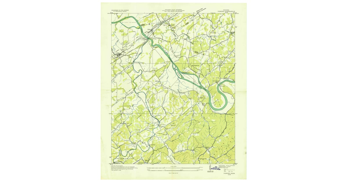 1935 Map of Vonore, TN — High-Res | Pastmaps