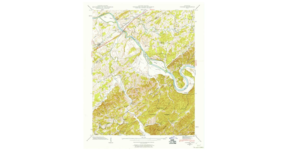 1941 Map of Vonore, TN — High-Res | Pastmaps