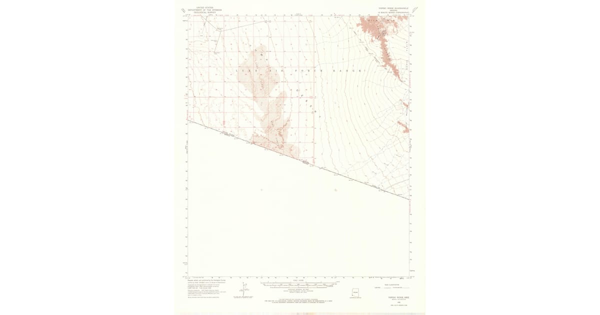 1965 Map of Vopoki Ridge, Yuma County, AZ — High-Res | Pastmaps