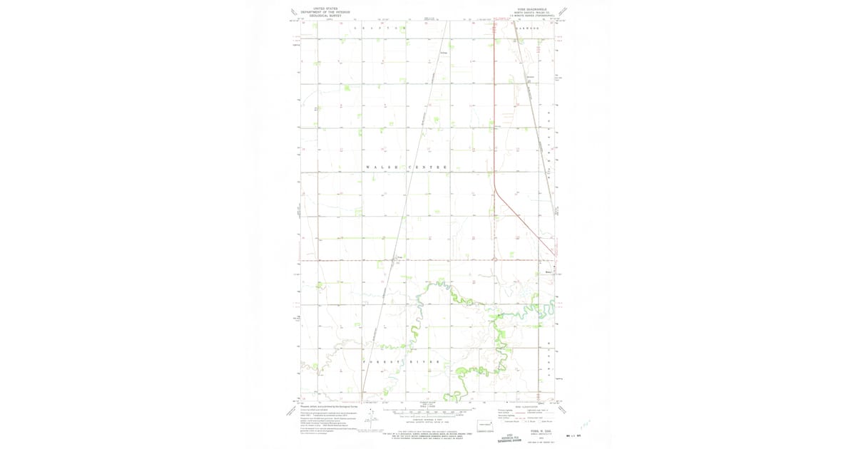 1972 Map of Voss, Walsh County, ND — High-Res | Pastmaps