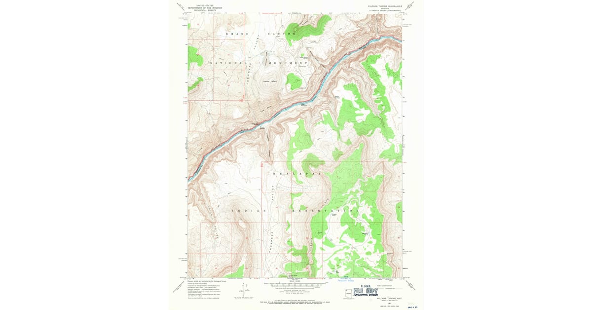 1967 Map of Vulcans Throne, Coconino County, AZ — High-Res | Pastmaps