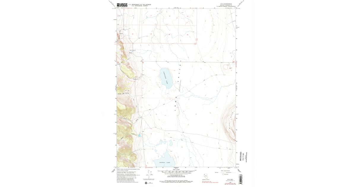 1966 Map of Vya, Washoe County, NV — High-Res, 1982 Print | Pastmaps
