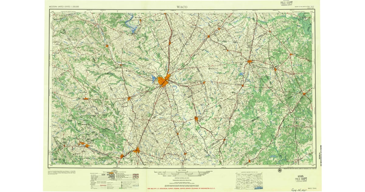 1950s Maps of China Spring, TX | Pastmaps
