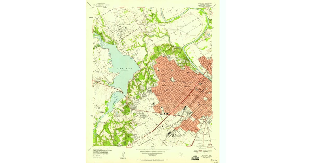 1957 Map of Waco West, McLennan County, TX — High-Res | Pastmaps
