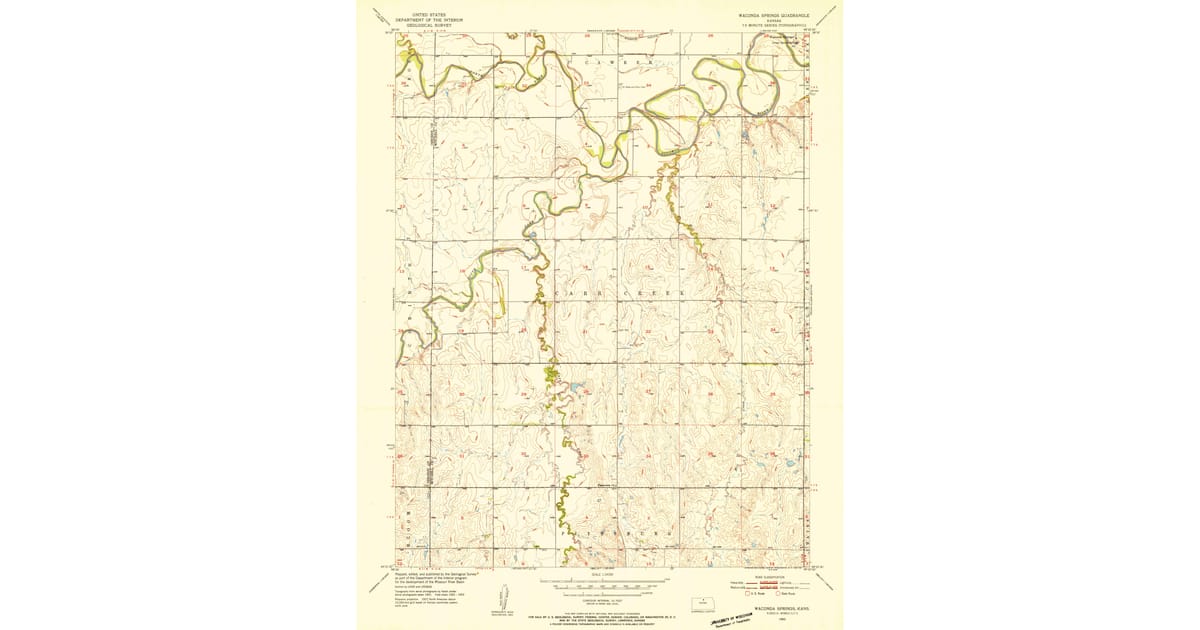 1953 Map of Waconda Springs, Mitchell County, KS — High-Res | Pastmaps