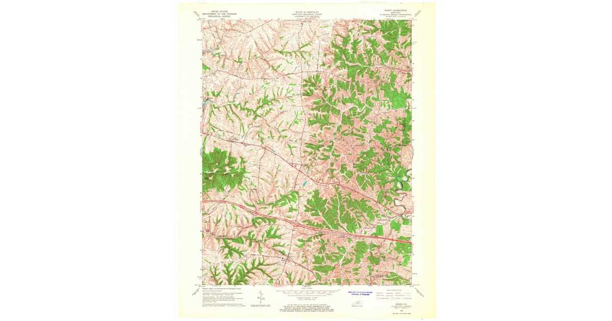 1965 Map of Waddy, Shelby County, KY — High-Res | Pastmaps