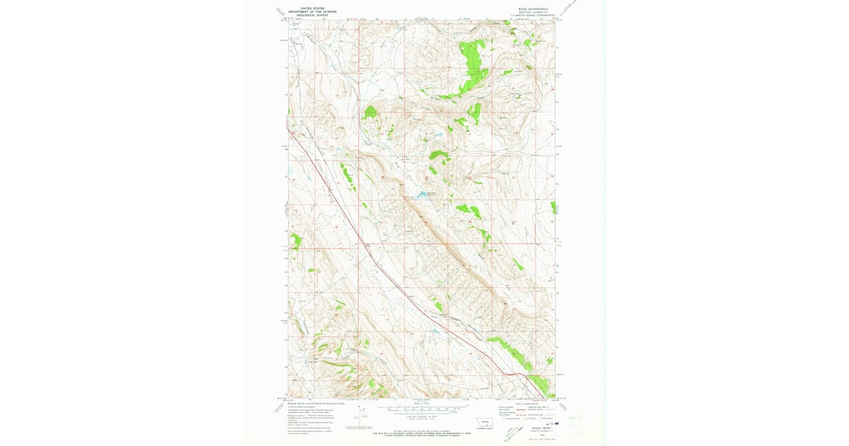 1969 Map of Wade, Carbon County, MT — High-Res | Pastmaps