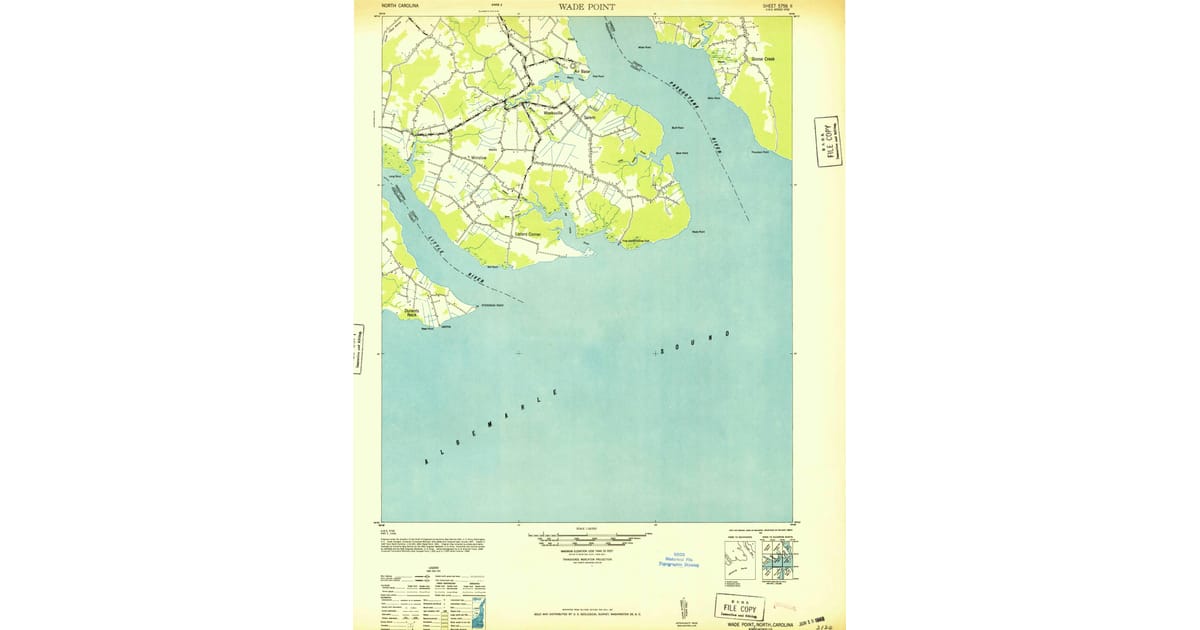 1948 Map of Wade Point, Pasquotank County, NC — High-Res | Pastmaps