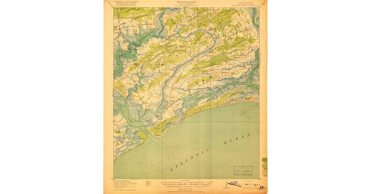 Old Maps of Seabrook Island, SC for Hiking & Exploration | Pastmaps