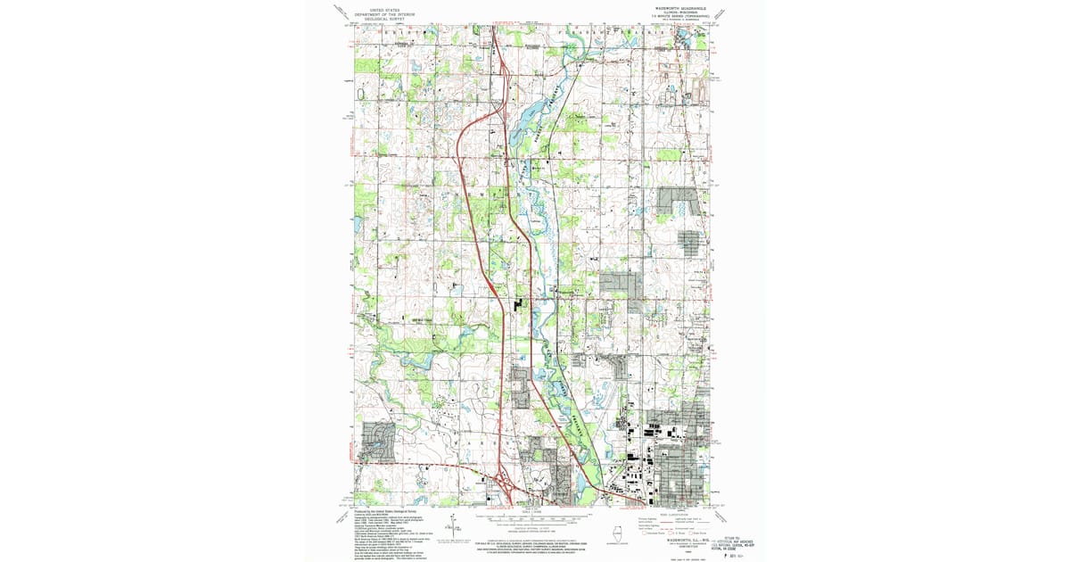 1993 Map of Wadsworth, IL — High-Res | Pastmaps