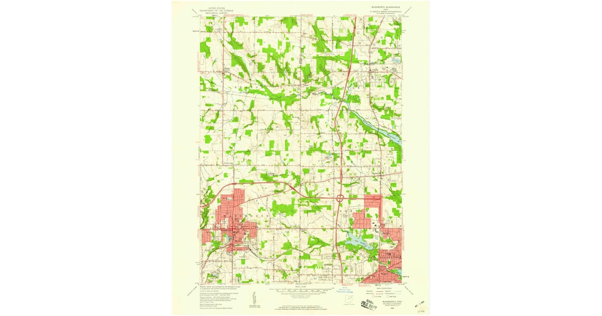 1958 Map of Wadsworth, OH — High-Res | Pastmaps