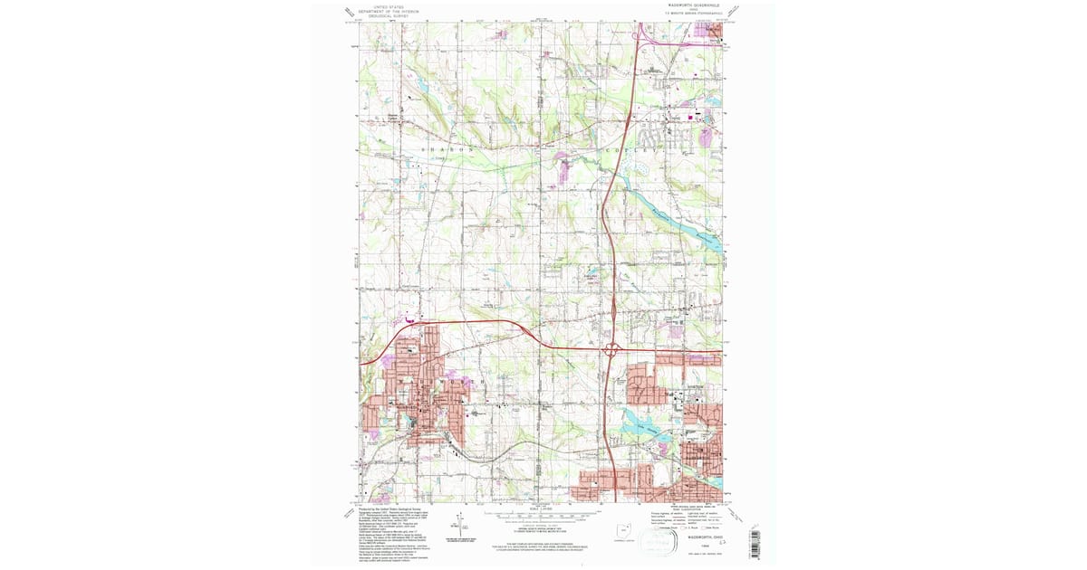 1994 Map of Wadsworth, OH — High-Res | Pastmaps
