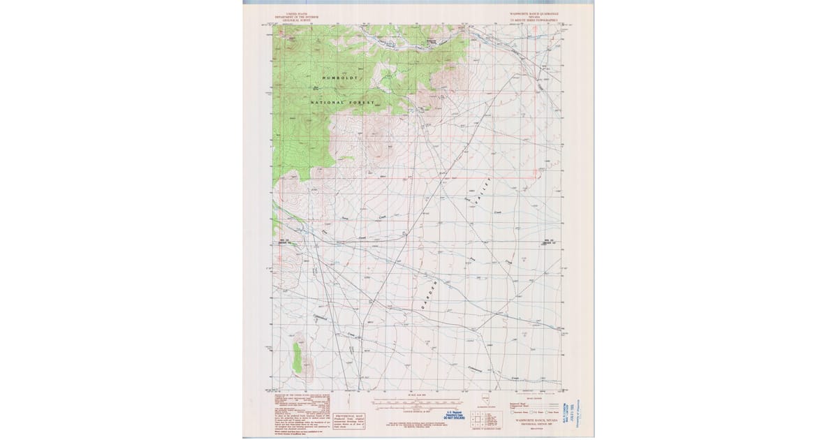 1985 Map of Wadsworth Ranch, Nye County, NV — High-Res | Pastmaps