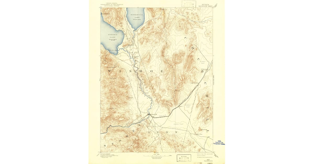 1894 Map of Wadsworth, NV — High-Res, 1942 Print | Pastmaps