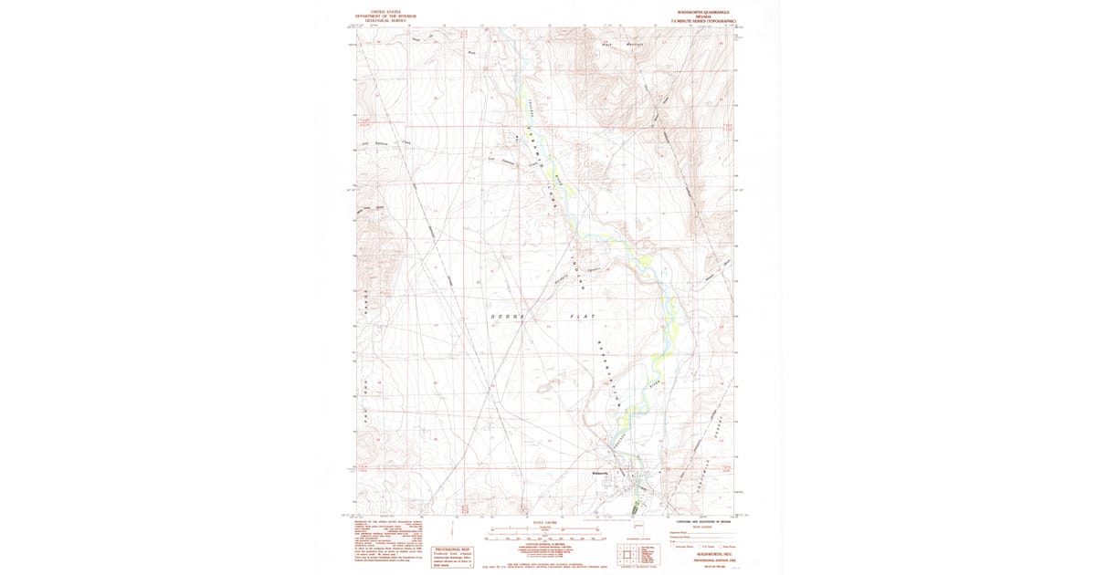 1985 Map of Wadsworth, NV — High-Res | Pastmaps