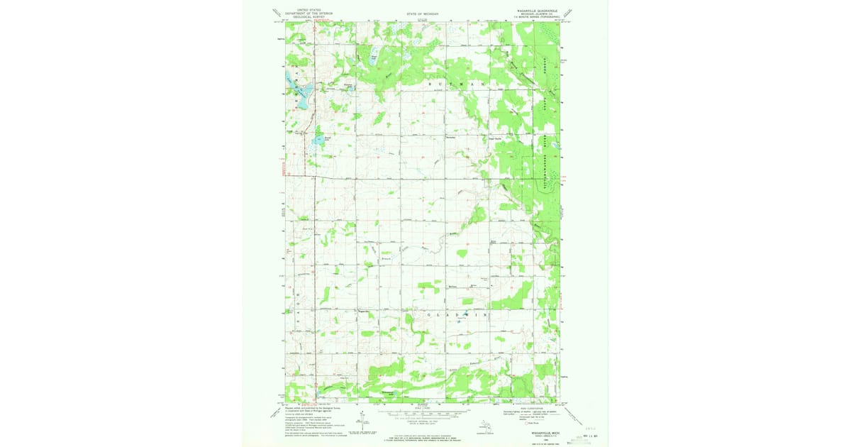 1969 Map of Wagarville, Gladwin County, MI — High-Res | Pastmaps