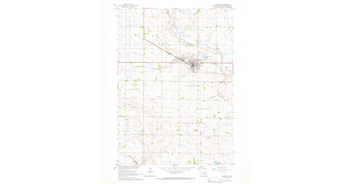 1964 Map of Wagner, SD — High-Res | Pastmaps