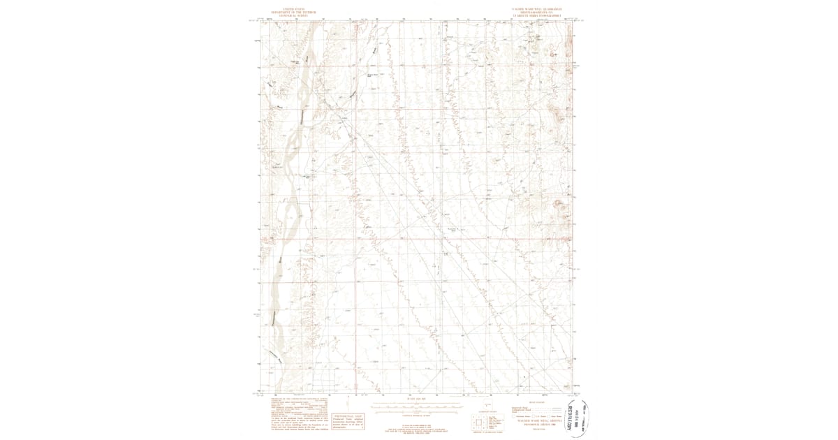 1988 Map of Wagner Wash Well, Maricopa County, AZ — High-Res | Pastmaps