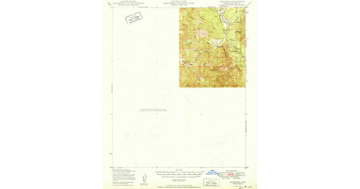 1950 Map of Wagoner, Yavapai County, AZ — High-Res | Pastmaps