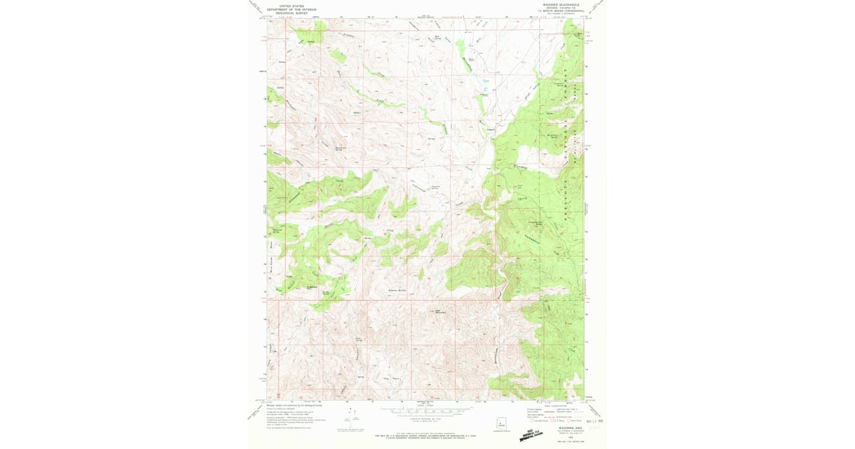 1969 Map of Wagoner, Yavapai County, AZ — High-Res, 1973 Print #2 ...