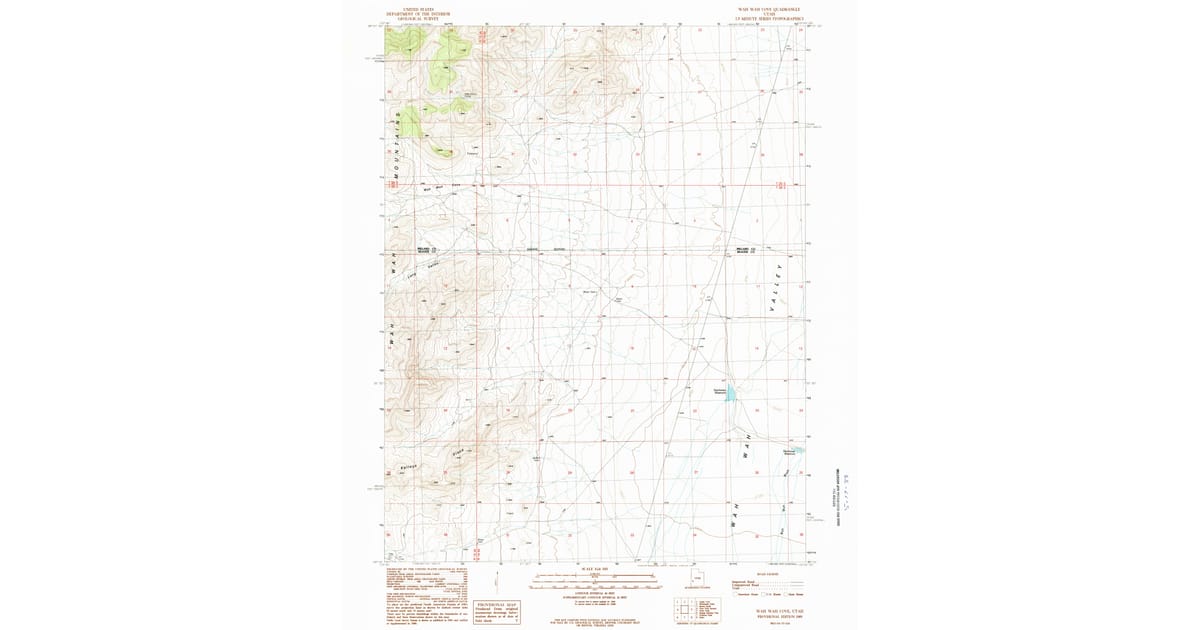 1989 Map of Wah Wah Cove, Beaver County, UT — High-Res | Pastmaps