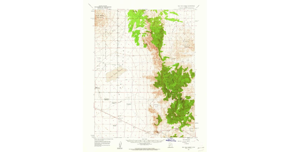 1960 Map of Wah Wah Summit, Millard County, UT — High-Res | Pastmaps