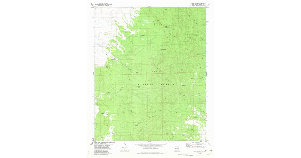 1981 Map of Wahoo Peak, Catron County, NM — High-Res | Pastmaps