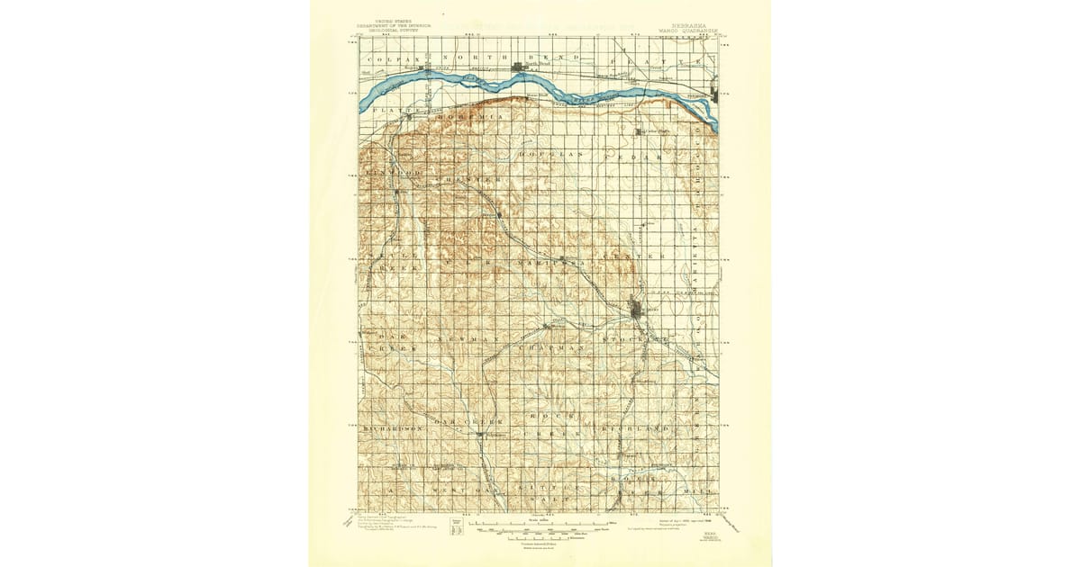 1899 Map of Wahoo, NE — High-Res, 1946 Print | Pastmaps