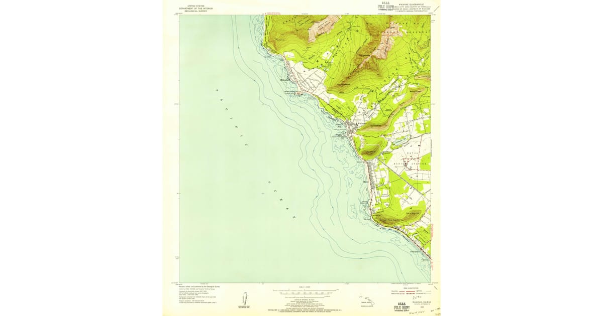 1954 Map of Waianae, HI — High-Res | Pastmaps