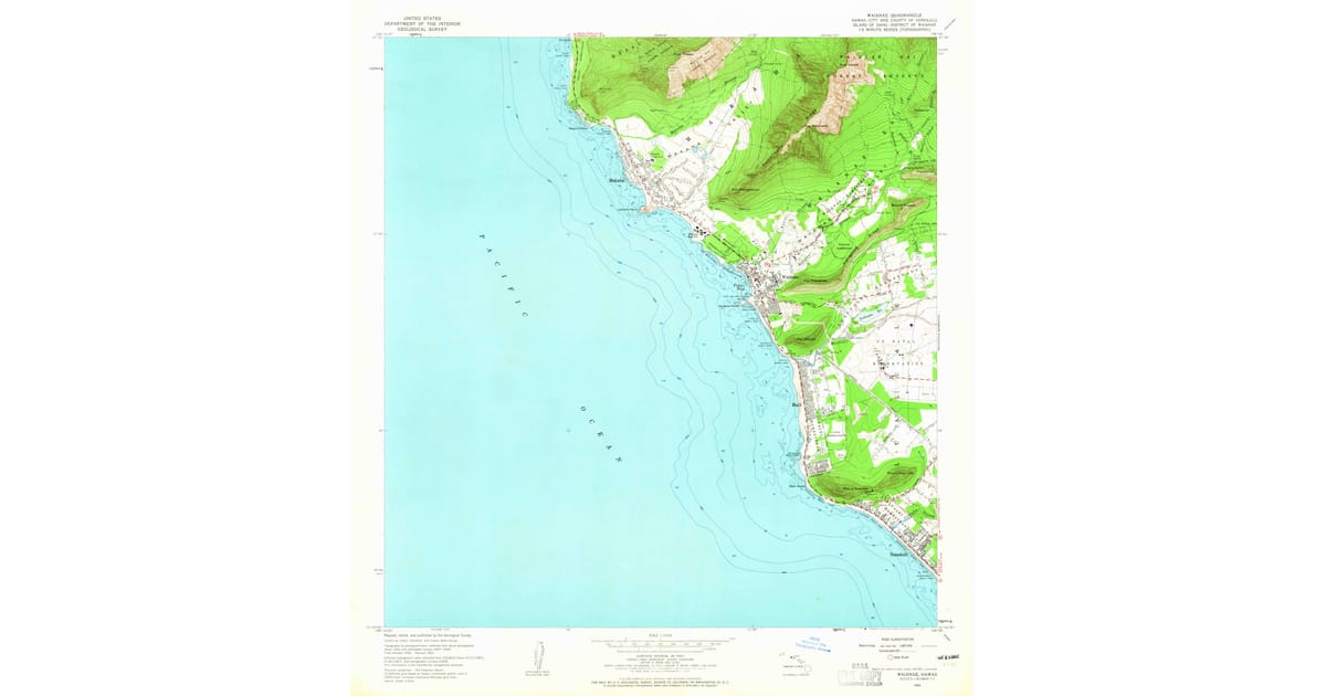 1963 Map of Waianae, HI — High-Res | Pastmaps