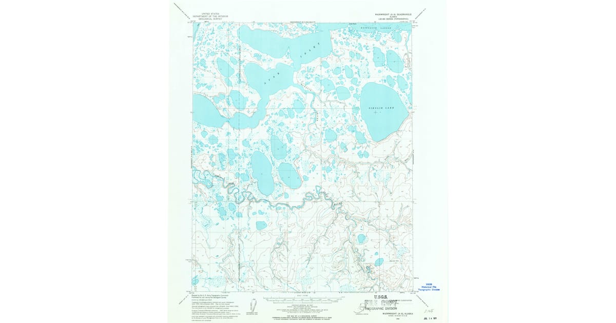 1955 Map of Wainwright A-5, North Slope Borough, AK — High-Res | Pastmaps